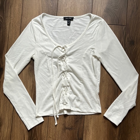 New Look | Tops | Crisscross Tie Up Sexy Long Sleeve | Poshmark